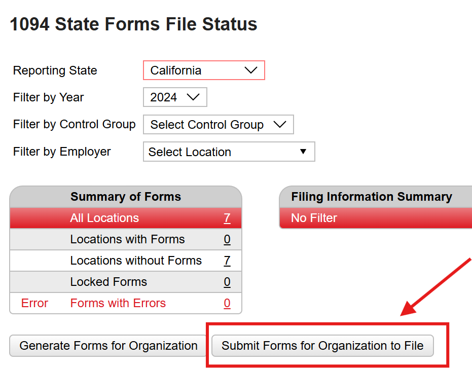 How do I generate state 1095 and 1094 forms?