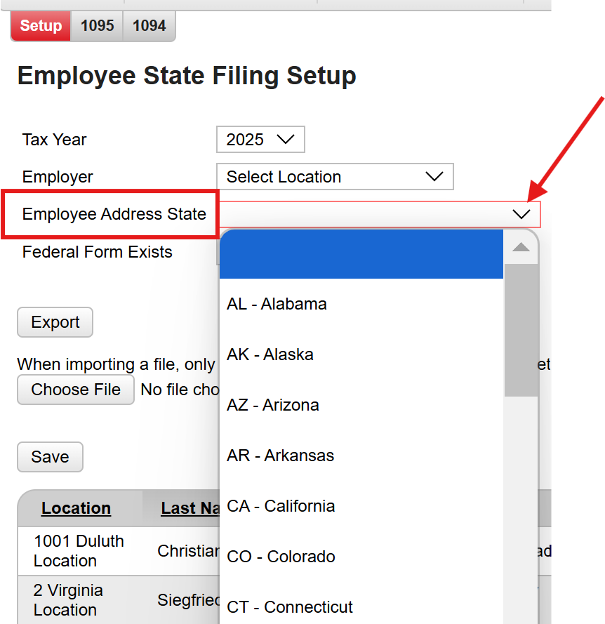 How do I generate state 1095 and 1094 forms?